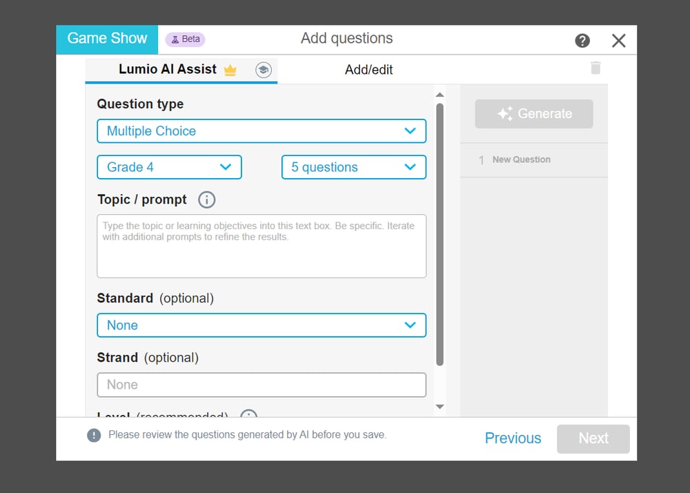 Assess student understanding instantly with quizzes by Lumio